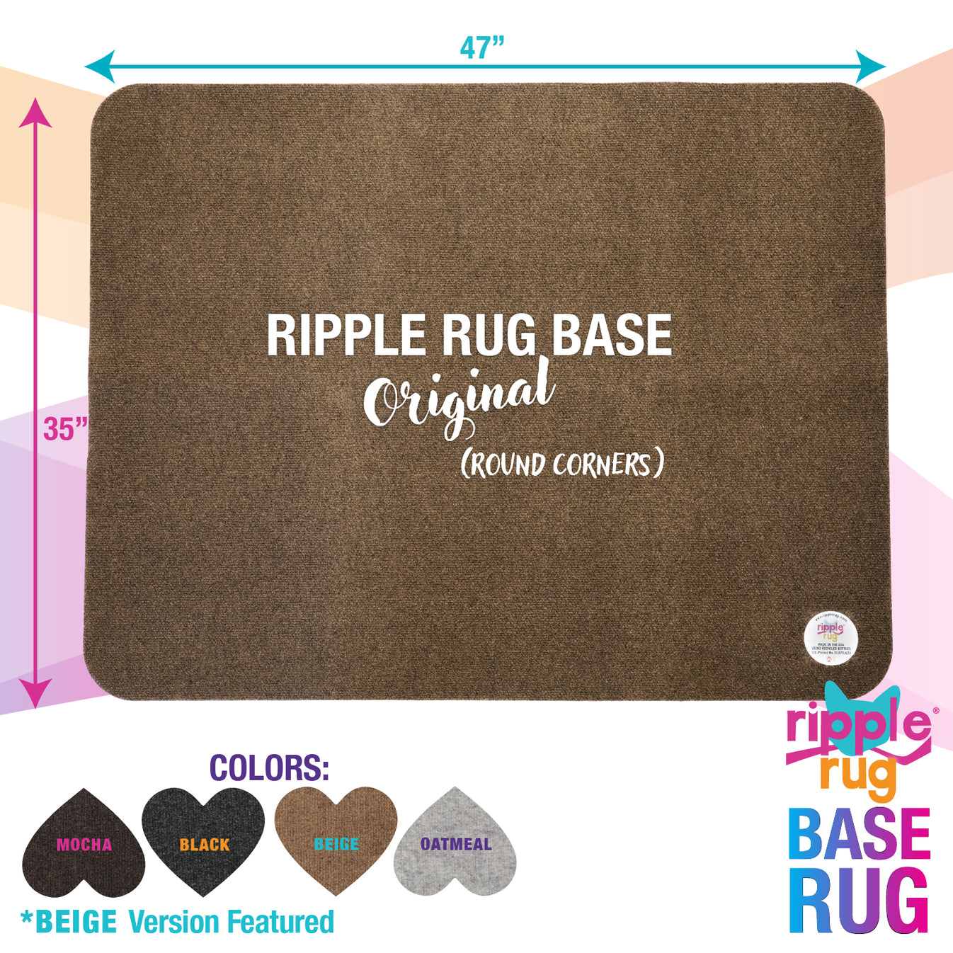 BOTTOM BASE RUG - 4 Shapes/Sizes – THE RIPPLE RUG