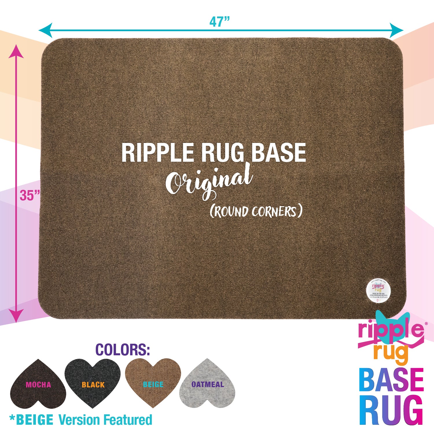 BOTTOM BASE RUG - 4 Shapes/Sizes – THE RIPPLE RUG